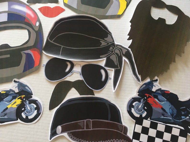 Printable DIGITAL Biker Photo Booth Props Set of 25 Instant Download ...
