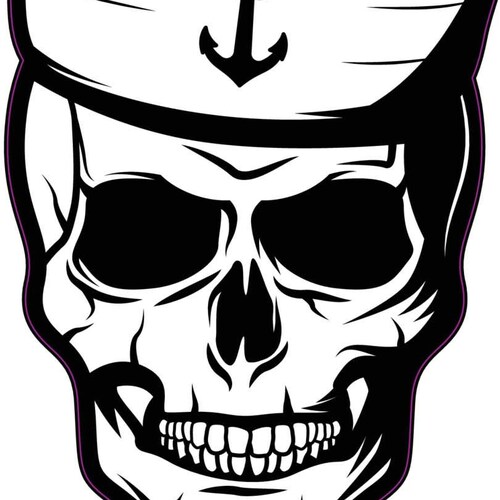 Navy Skull Vinyl Decal Large 7 Inch Naval Decals Navy Sailor - Etsy
