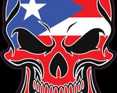 Puerto Rico Flag Skull Decal Puerto Rican Flag Bumper - Etsy