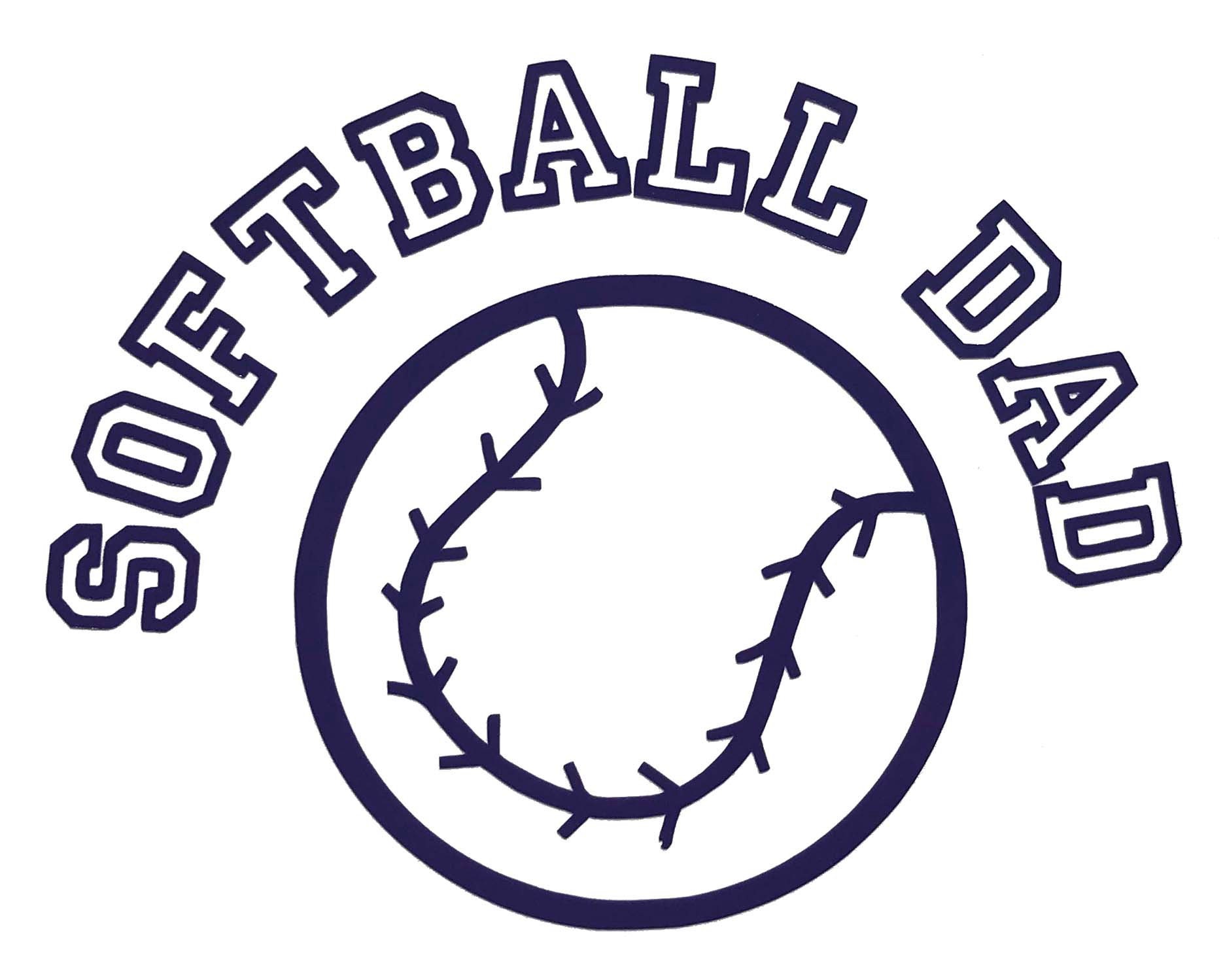 Custom Softball Vinyl Decal Softball Dad I Love Softball | Etsy