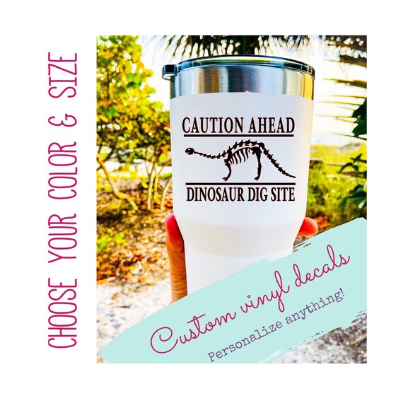 Custom Dino Vinyl Decal Dinosaur Sticker Dino Tumbler Decal - Etsy