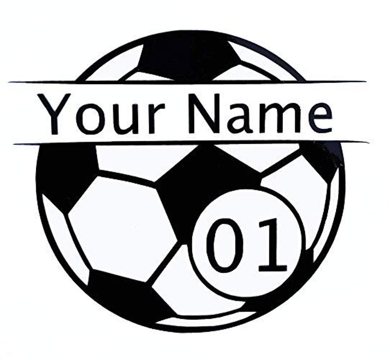 Custom Soccer Vinyl Decal, Soccer Sticker, Size Players Number and Name ...