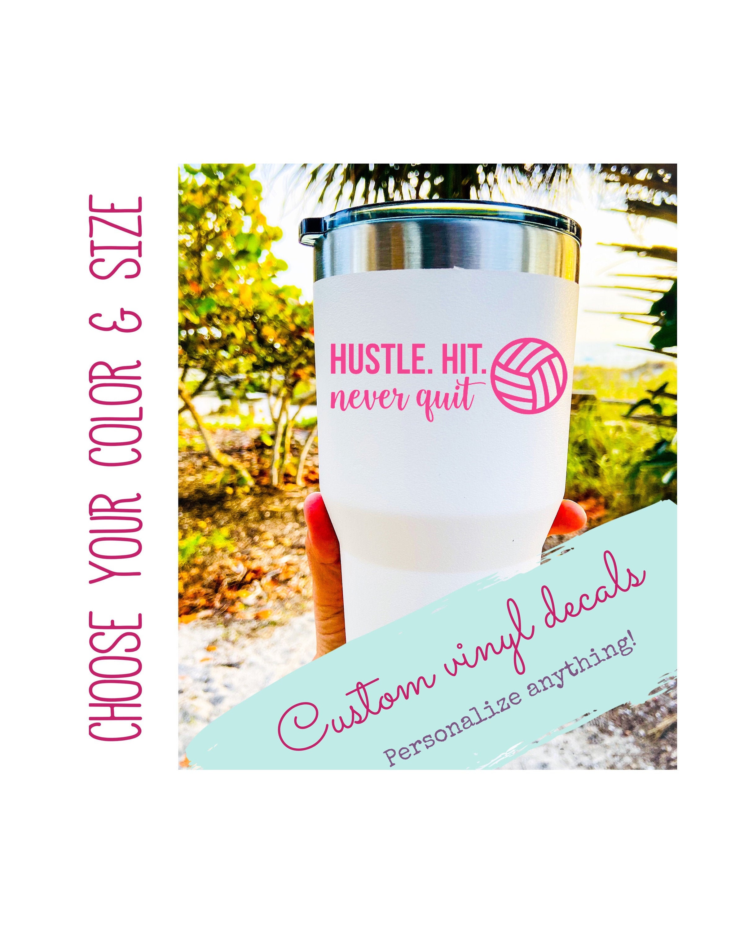 Volleyball Player Decal Volleyball Coach Sticker Hustle Hit | Etsy