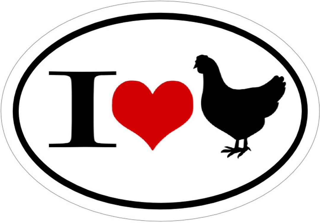 Chicken Decal - I LOVE CHICKENS Vinyl Sticker - Chicken Bumper Sticker ...