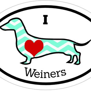 Dachshund Decal -I Love Weiners - Weiner Dog Dachshund Vinyl Decal ...