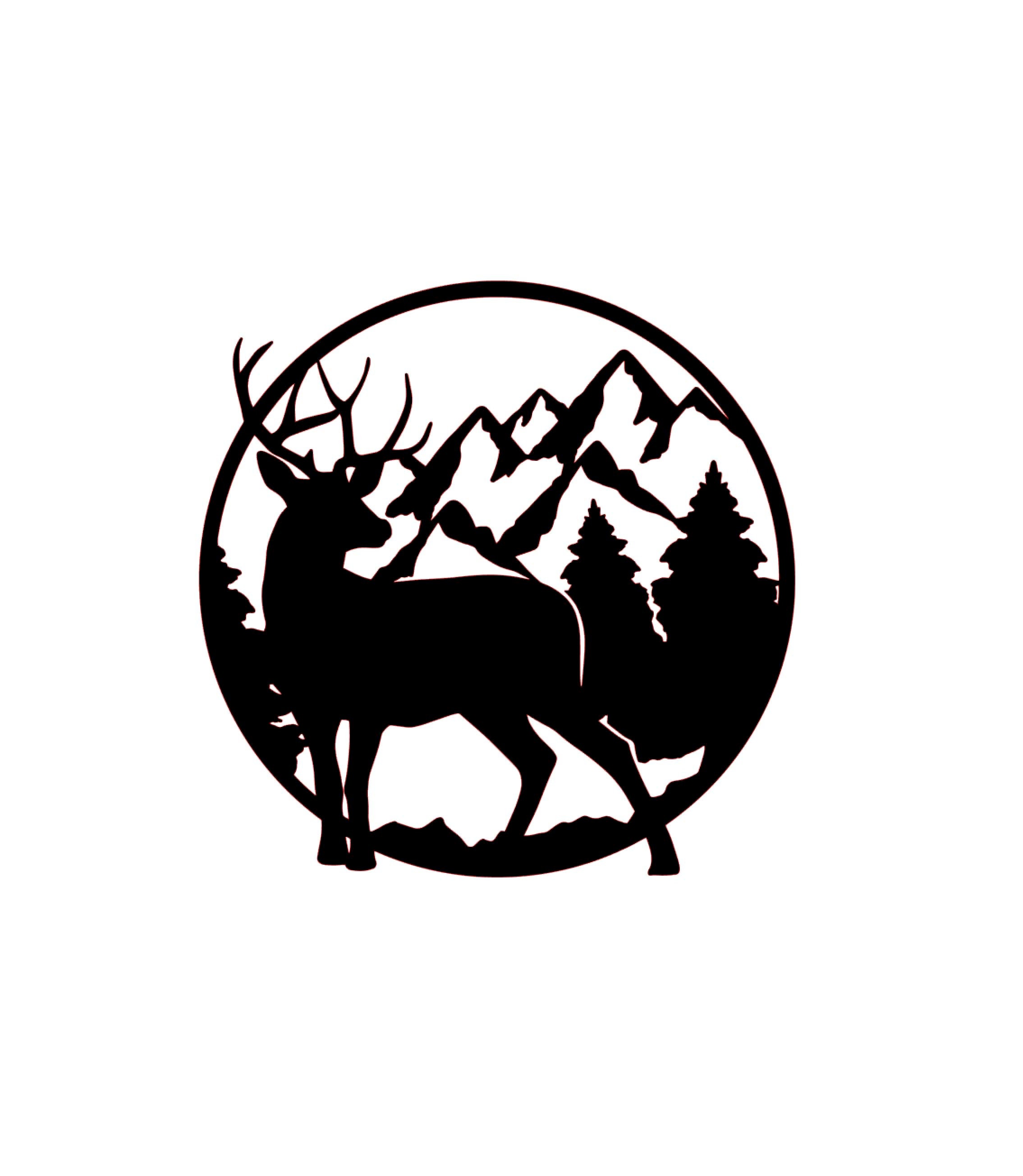 Whitetail Deer Vinyl Decal Circle Mountain Hiking Bumper - Etsy