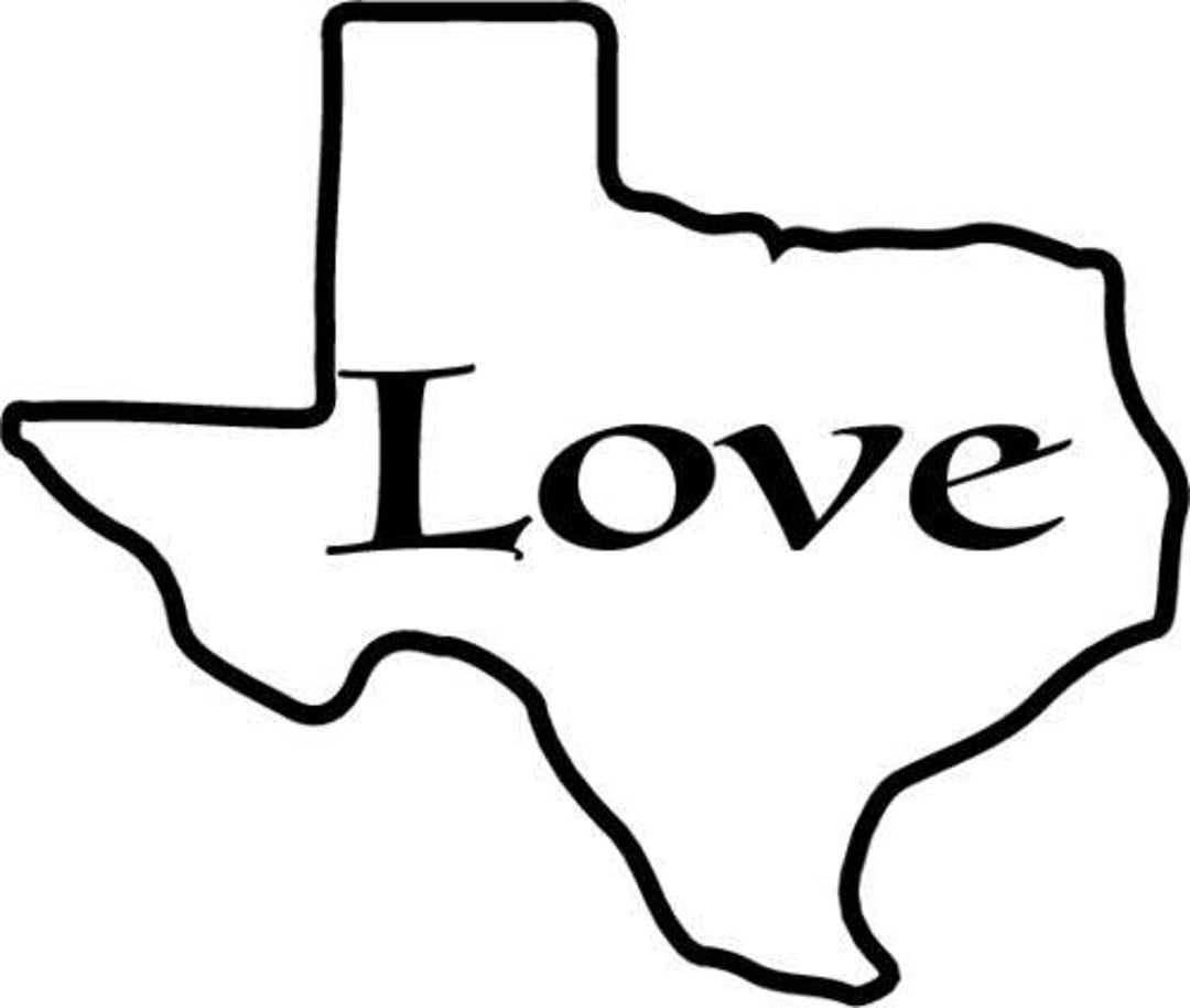 Texas Vinyl Decal - Texas Love Sticker - White Love Texas Vinyl Sticker ...
