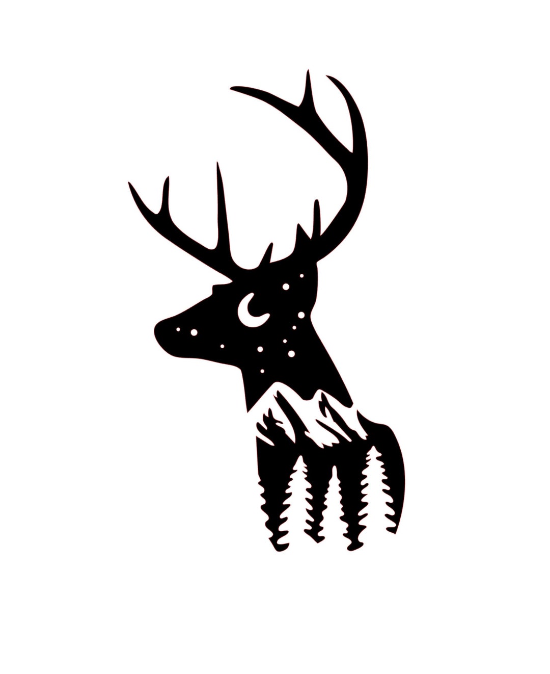 Whitetail Deer Vinyl Decal - Mountain Hiking Bumper Sticker, for ...