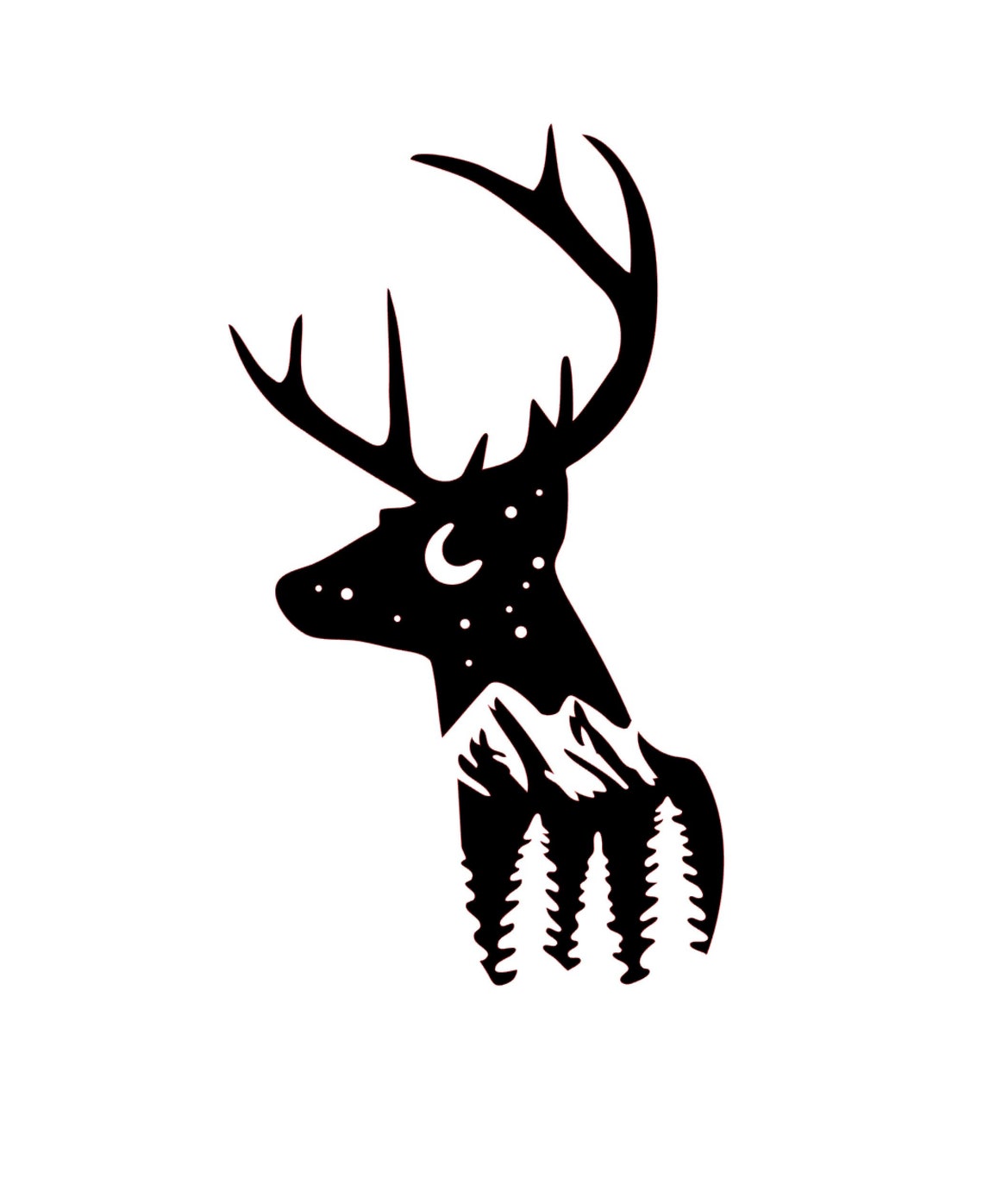 Whitetail Deer Vinyl Decal Mountain Hiking Bumper Sticker - Etsy