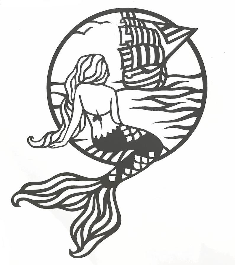 Mermaid Vinyl Decal Mermaid Wall Decal Beach Bumper Sticker - Etsy