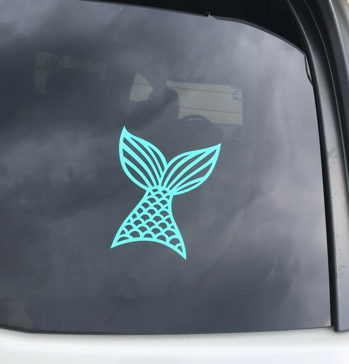 Mermaid Tail Vinyl Decal Mermaid Wall Decal Beach Bumper | Etsy