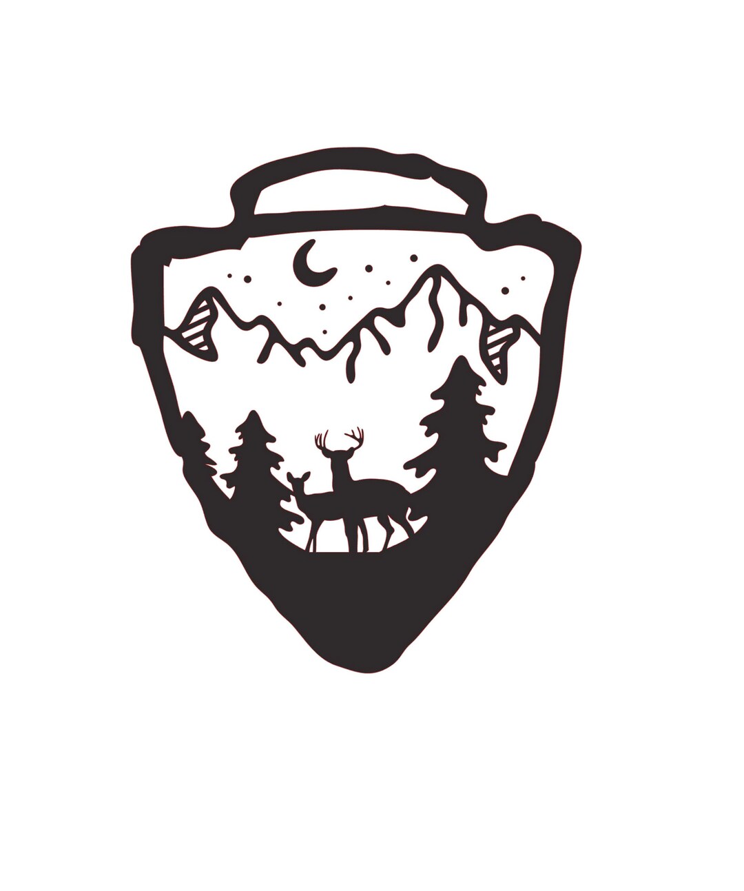 Custom Arrow Head Mountain Vinyl Decal - Hiking Bumper Sticker, for ...