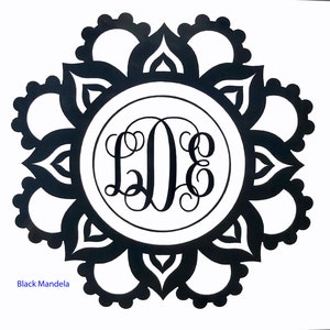 Mandala Flower Decal - Mandala Monogram - Monogram Bumper Sticker ...