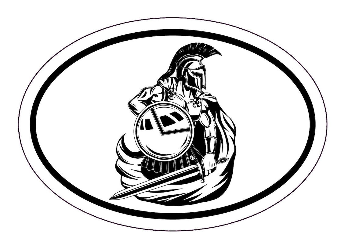 Spartan Decal Oval Spartan Vinyl Decal Spartan Sticker - Etsy