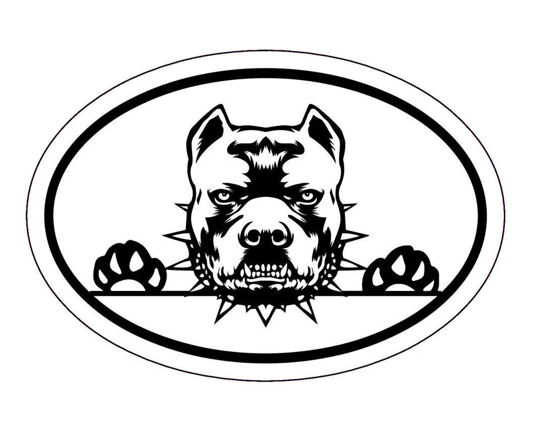 Pitbull Vinyl Decal - Pit Bull Vinyl Sticker - Dog Bumper Sticker ...