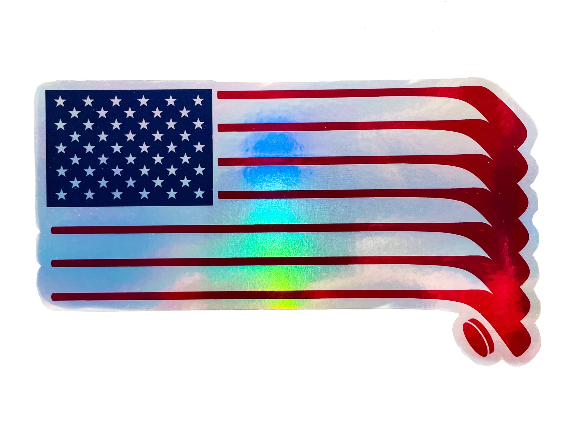 Holographic Flag Hockey Vinyl Decal Hockey Decal Hockey - Etsy