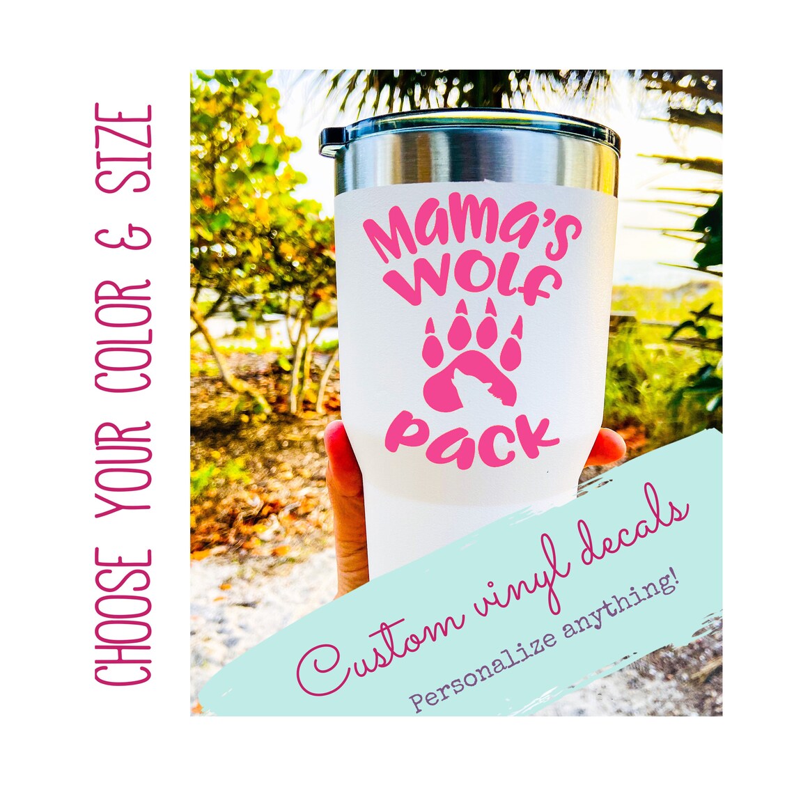 Personalized Mamas Wolf Pack Decal , Custom Wolf Pack Vinyl Sticker ...