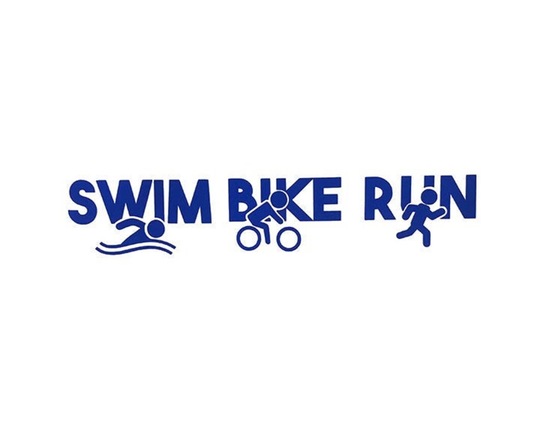 Triathlon Decal, Custom Triathlon Vinyl Sticker, Swim Bike Run Design ...