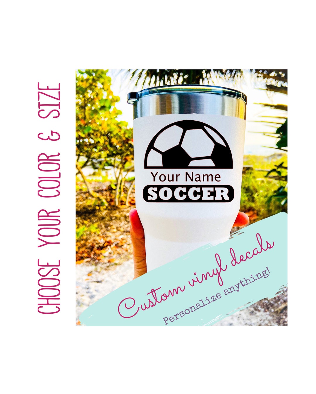 Custom Soccer Team Vinyl Decal, Soccer Sticker, Pick Size Color Team ...