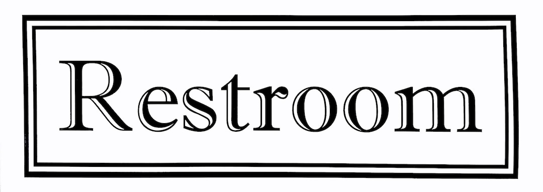 Vinyl Bathroom Decal - Restroom Wall Decal - Restroom Sign - Home Door ...