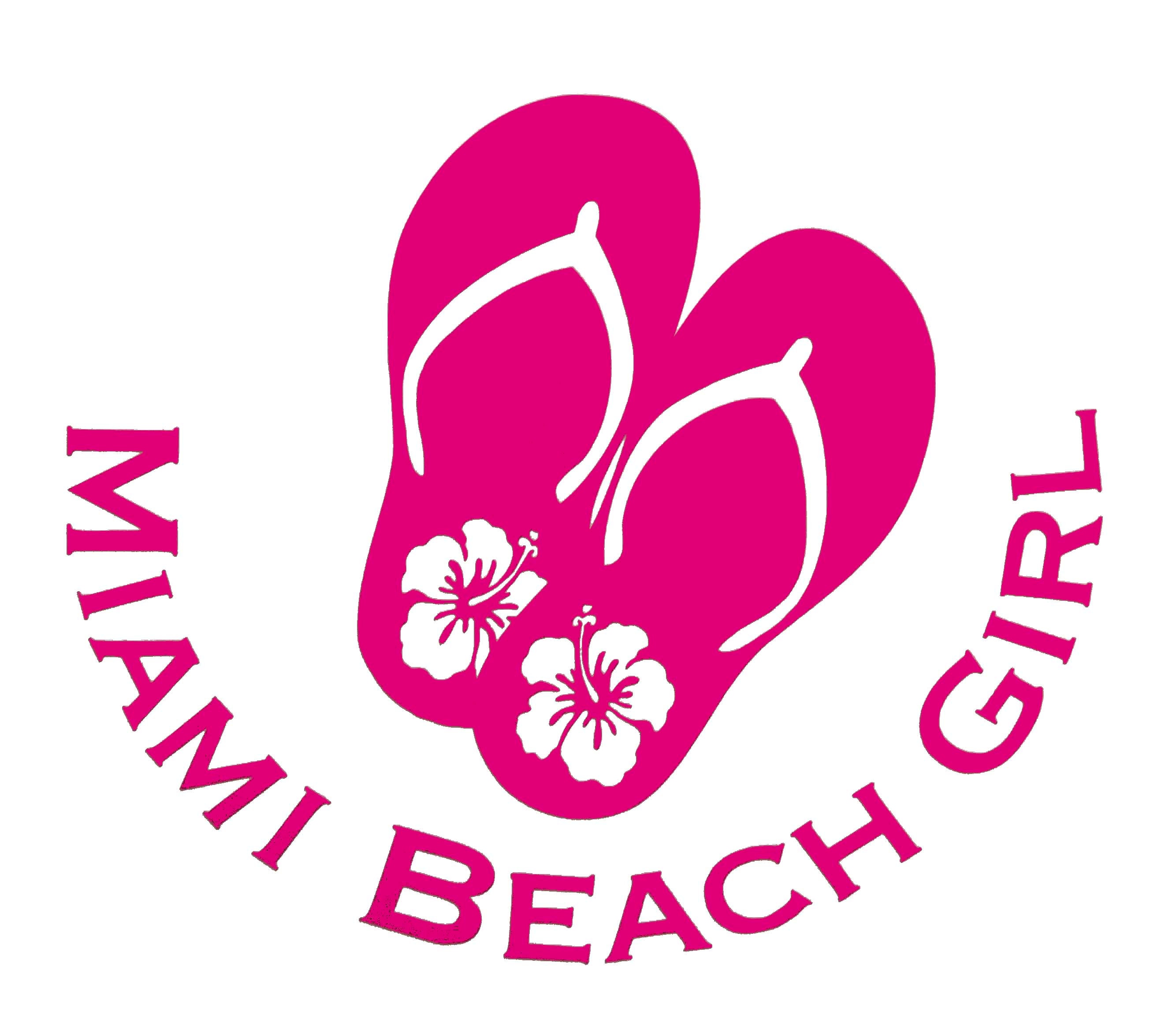 Miami Beach Girl Decal - Flip Flop Bumper Sticker - Flip Flop Yeti ...