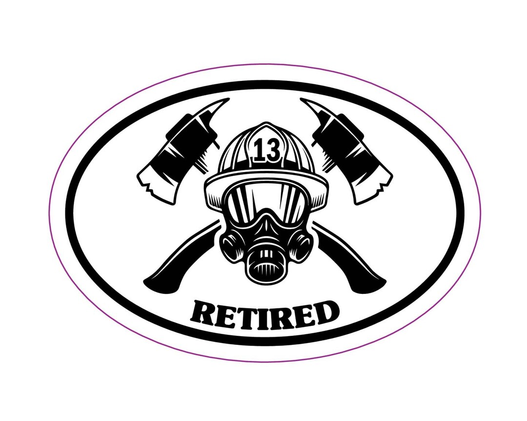 Oval Retired Firefighter Decal, Retired Fireman Sticker - Fire ...