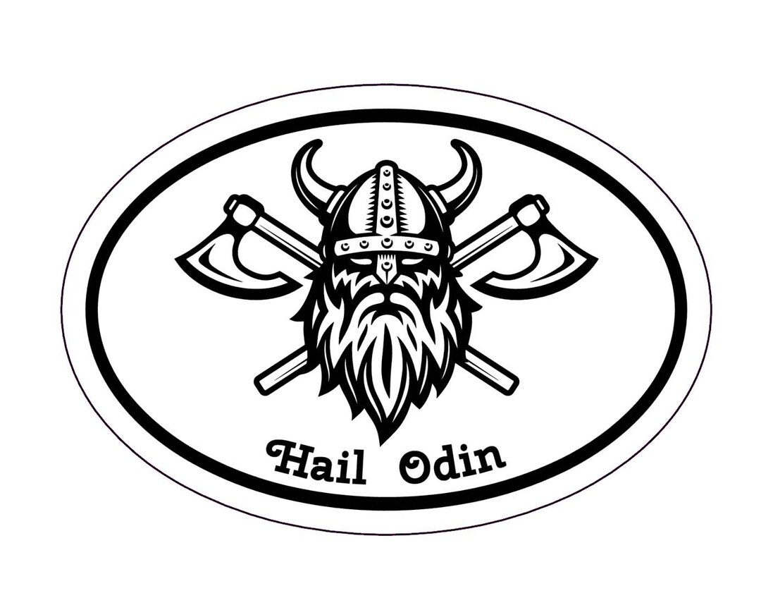 Oval Viking Hail Odin Warrior Vinyl Decal, Nordic Decal, Old Norse ...