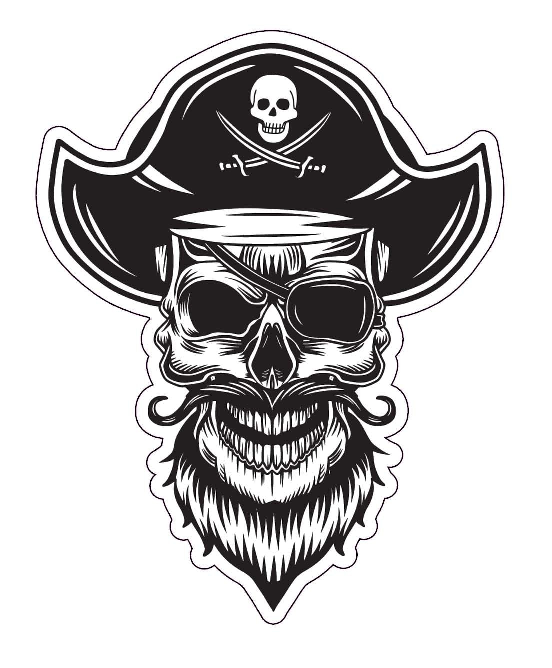 Pirate Skull Vinyl Decal Pirate Decals Jolly Roger Bumper - Etsy