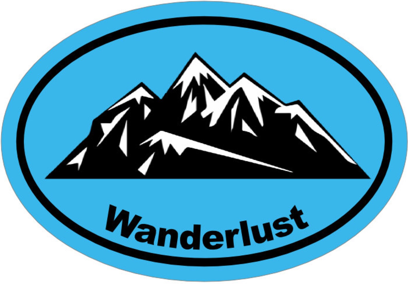 WANDERLUST Mountains Vinyl Decal Sticker Hiking Climbing , Truck Decal ...