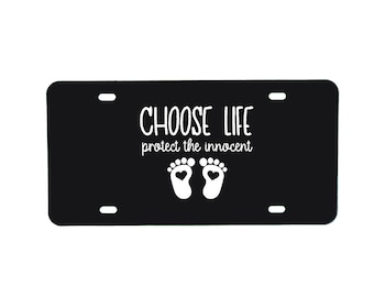 CHOOSE LIFE License Plate Choose Life Anti-abortion Baby Feet ...