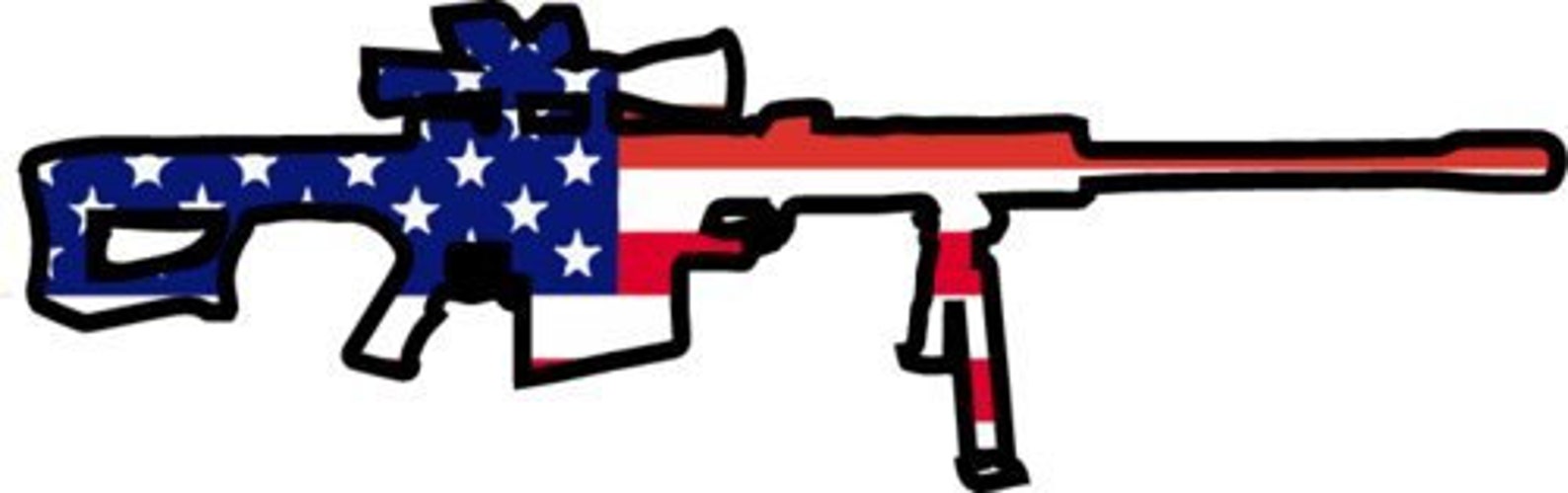 50 Caliber GUN Silhouette AMERICAN FLAG Vinyl Decal Sticker - Etsy Canada