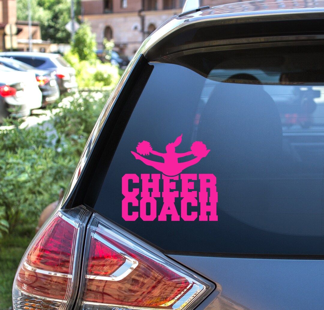 Cheer Coach Vinyl Decal - Cheerleader Wall Decal, Cheer Bumper Sticker ...