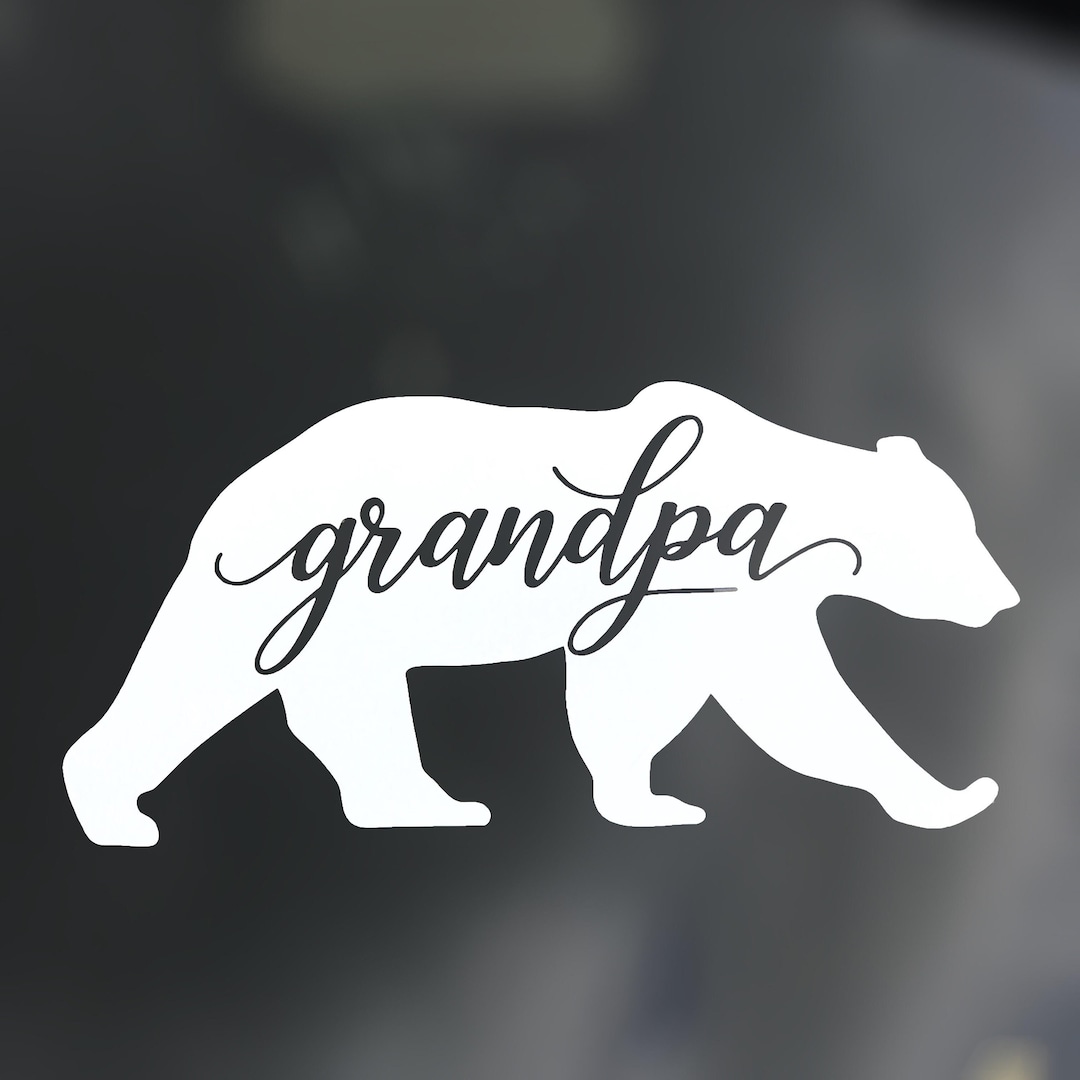 Custom Grandpa Bear Decal Bumper Sticker, for Tumblers, Laptops, Car ...
