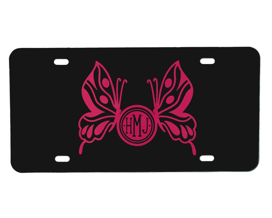 Personalized Vanity Plate, Monogrammed Front License Plate, Butterfly ...