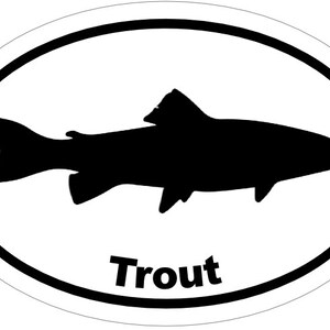 TROUT Decal Fishing Vinyl Sticker Trout Bumper Sticker Fisherman Fly ...