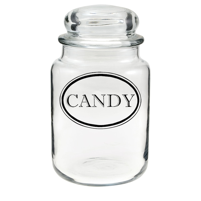 Custom Vinyl Candy Jar Decal Oval Border Kitchen Pantry - Etsy