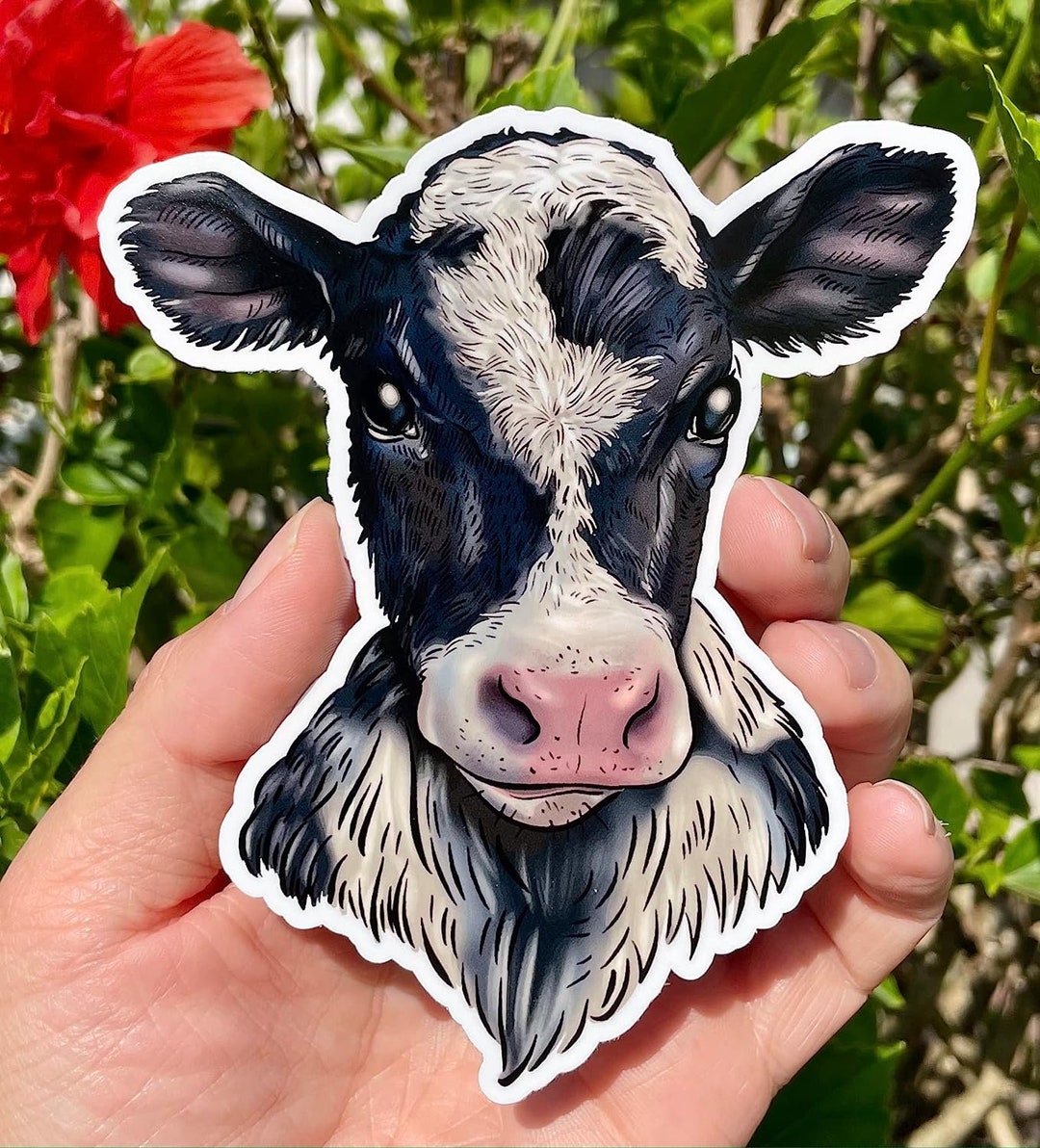 Farm Cow Holstein Cow Calf Vinyl Decal - Etsy