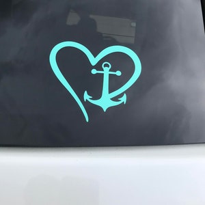 Custom Vinyl Heart Boat Anchor Decal, Nautical Love Bumper Sticker, for ...