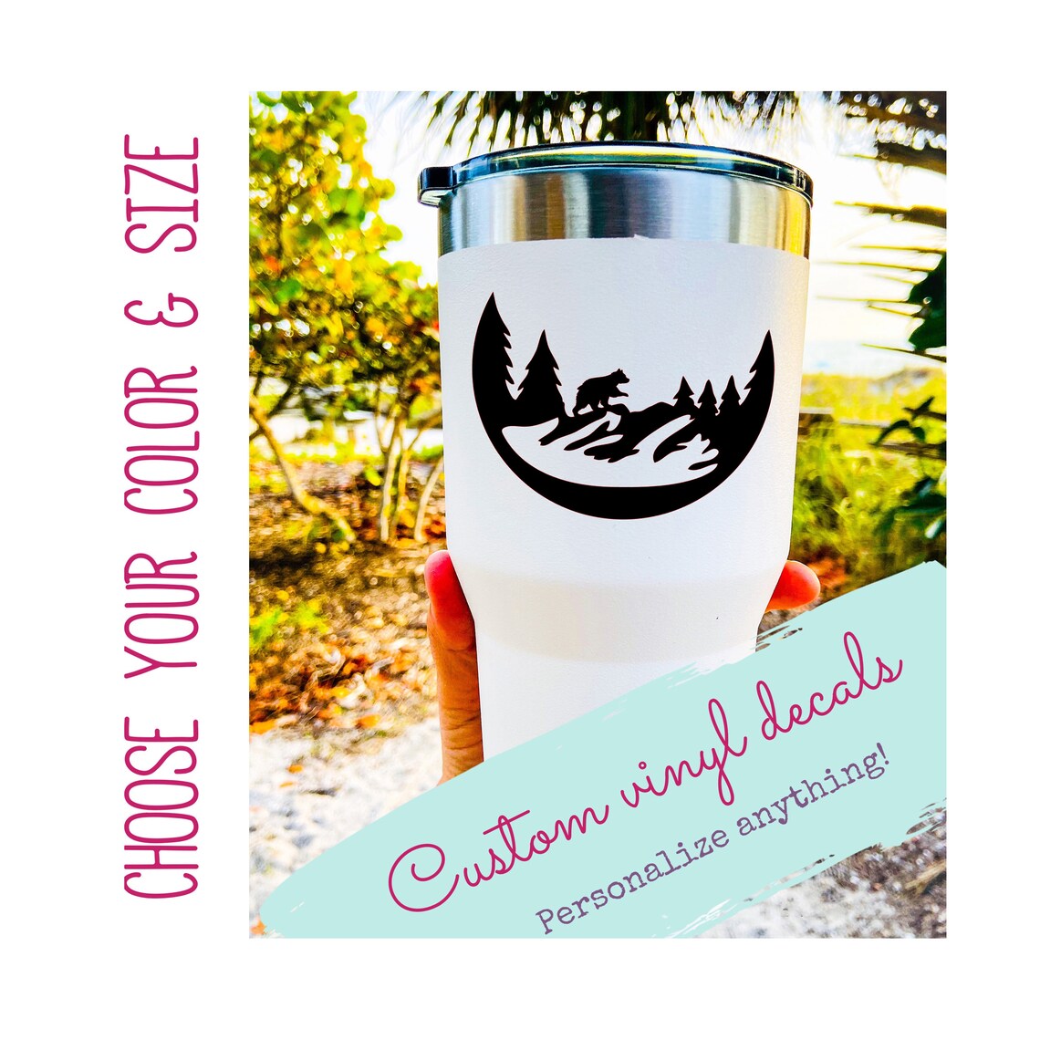 Bear Wilderness Vinyl Decal Mountain Bumper Sticker Mamma - Etsy