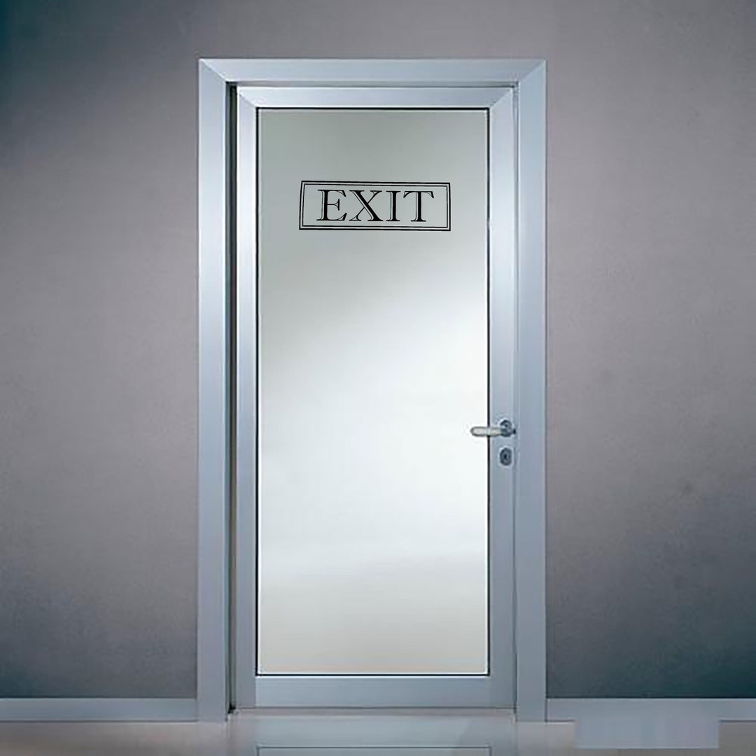Exit Door Vinyl Decal - Glass Door Exit Sticker -commercial Decal ...