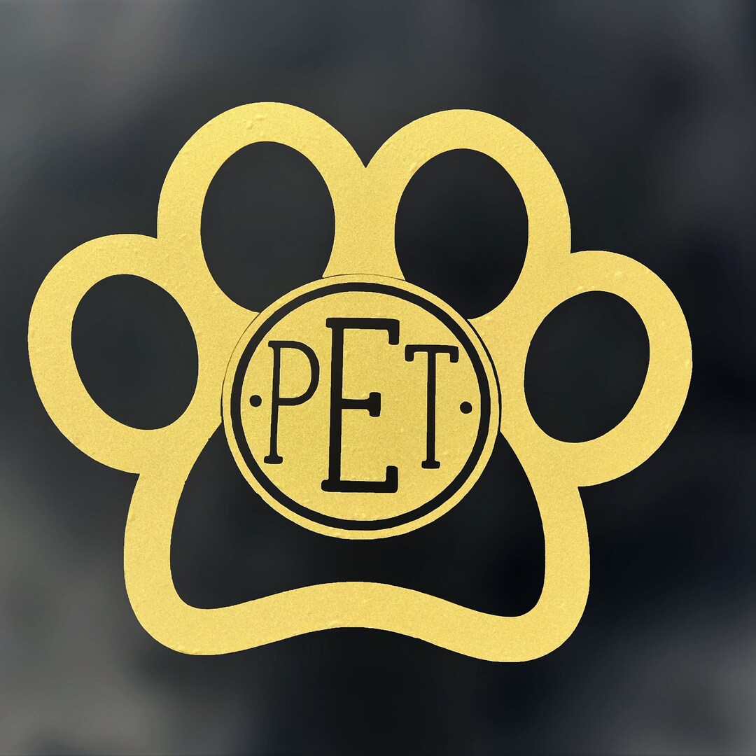 Custom Initial Dog Paw Print Monogram Vinyl Decal - Pet Initial Bumper ...