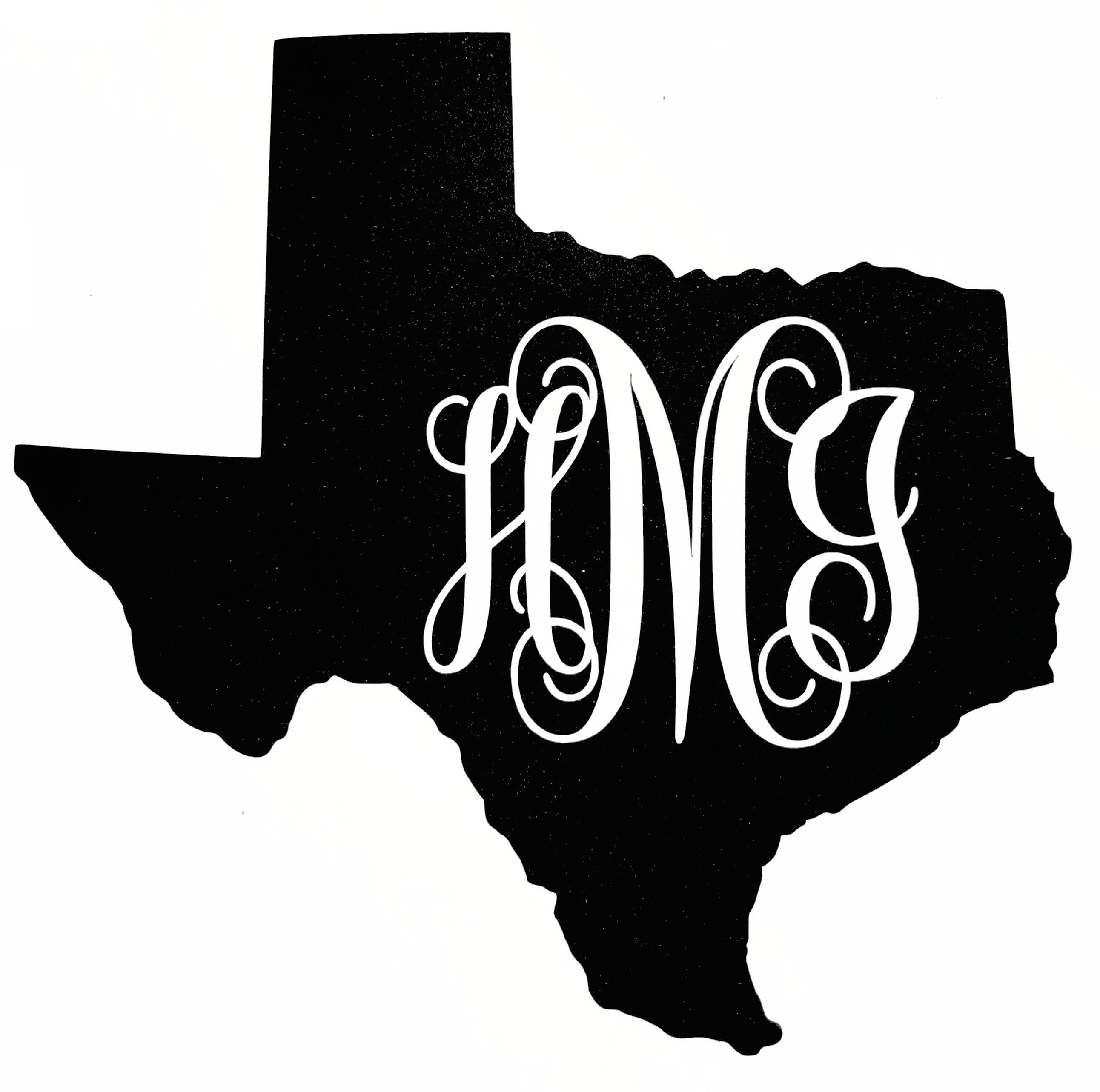 Texas Decal Custom Initial Monogram Decal Texas Bumper | Etsy