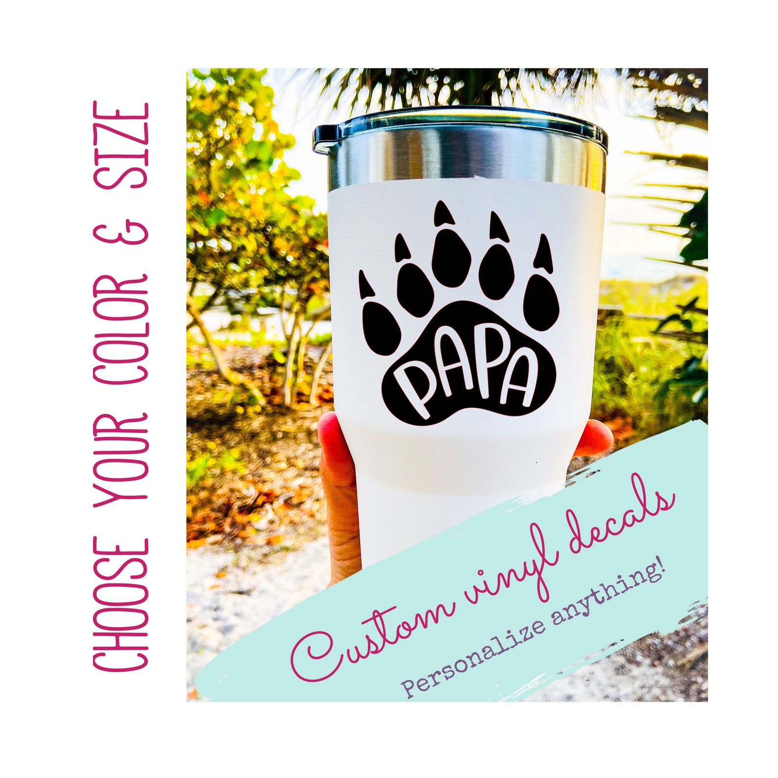 Custom Papa Bear Vinyl Decal Papa Bear Bumper Sticker Daddy - Etsy