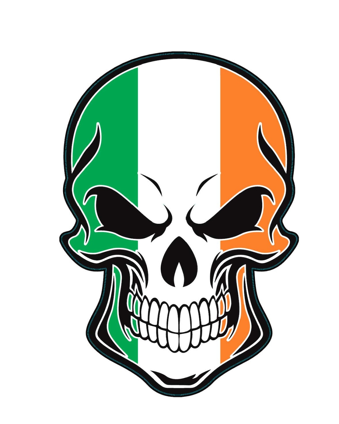 Irish Flag Skull Decal - Ireland Flag Bumper Sticker - Perfect Irish ...