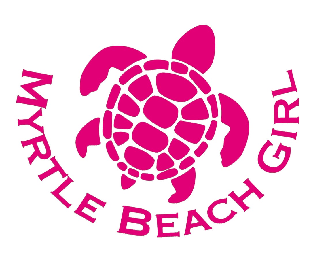 Myrtle Beach Girl Sea Turtle Decal - Beach Bumper Sticker - Sea Turtle ...