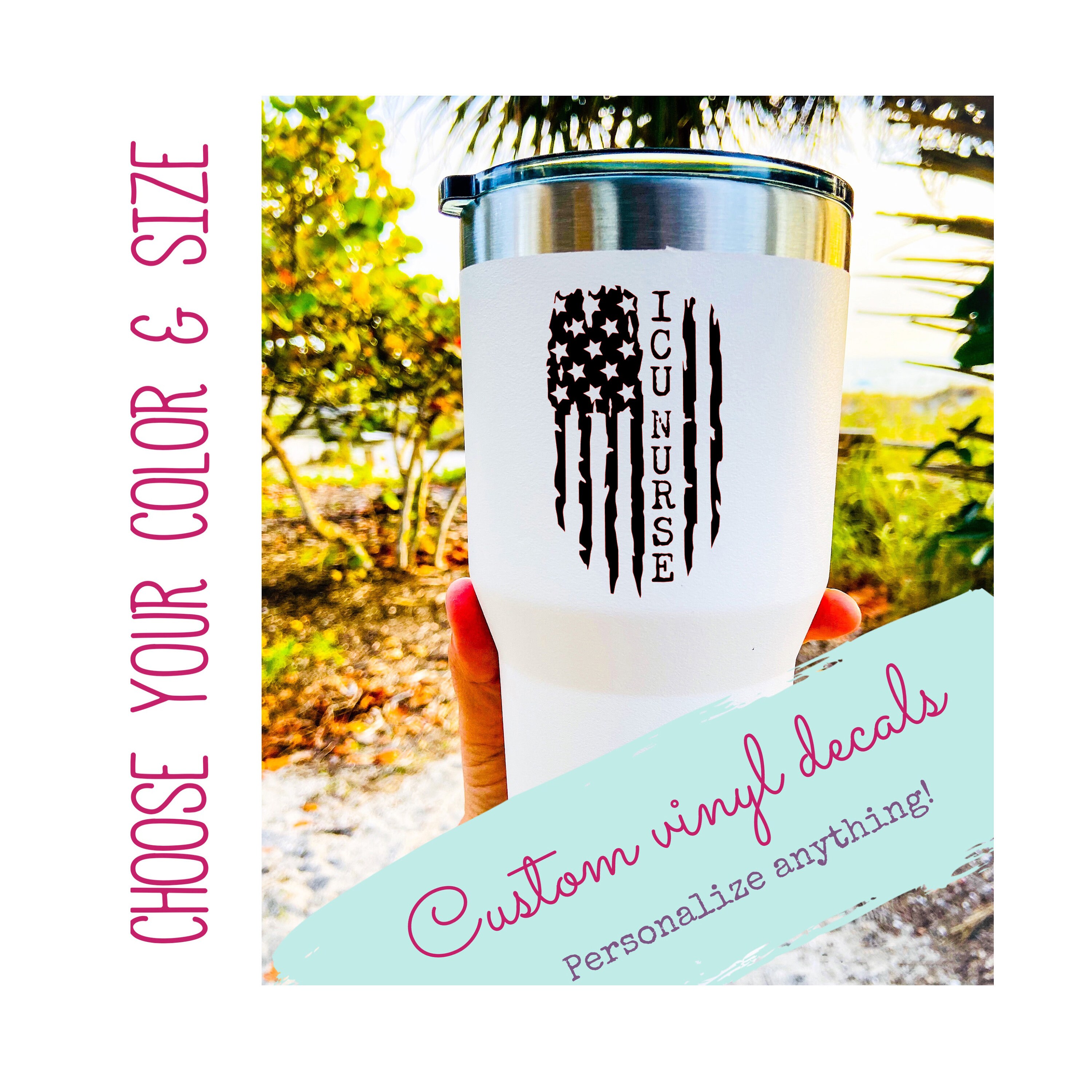Icu Nurse Flag Vinyl Decal Distressed Flag Nursing Sticker - Etsy