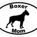 Oval Boxer Mom Decal, Boxer Mom Sticker, Smiling Boxer Decal, Smiling ...