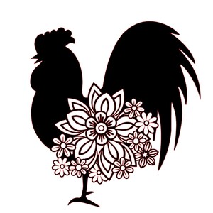Flower Chicken Vinyl Decal, Mother Hen Sticker, Cups Yeti Tumblers Cars ...