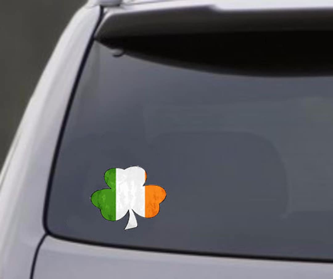Irish Flag Shamrock Decal, Shamrock Sticker, Irish Flag Decal, Ireland ...