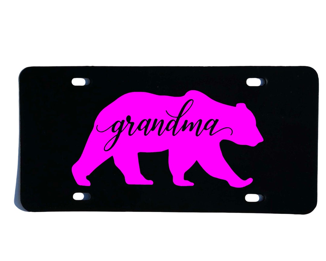 Personalized Grandma Bear Vanity Plate, Front License Plate, Custom Car ...
